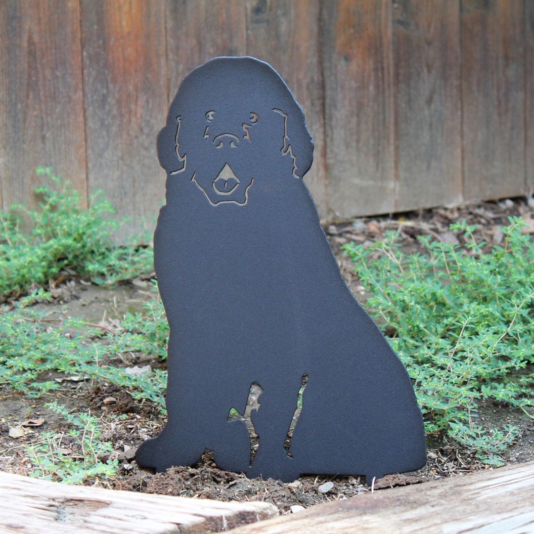 Newfoundland Black Metal Dog Silhouette | Yard Art | Garden Décor | Pet ...