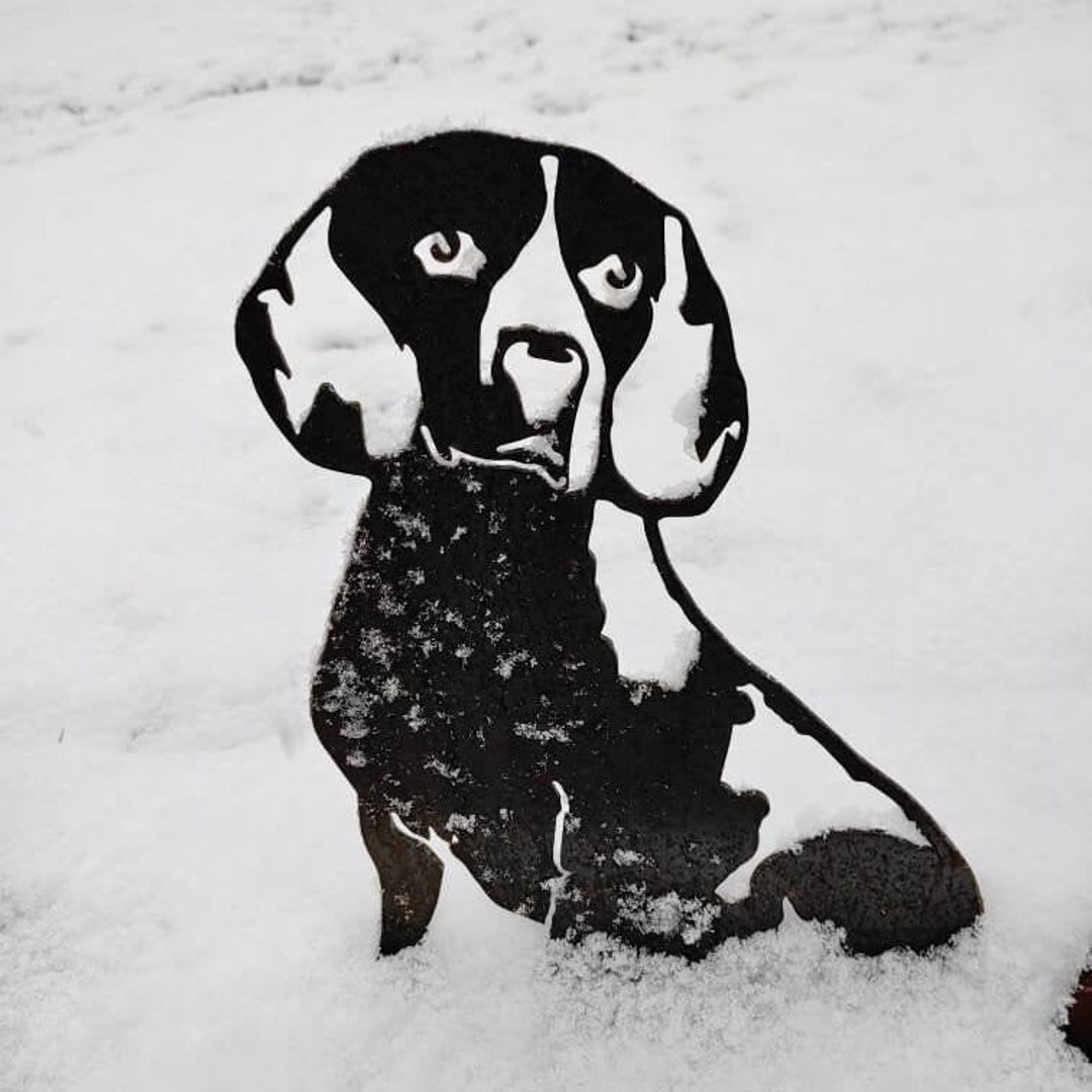 Beagle Black Metal Dog Silhouette Yard Art Garden Décor Pet Memorial ...
