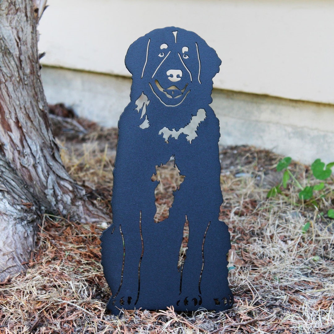 Leonberger Black Metal Dog Silhouette Yard Art Garden - Etsy