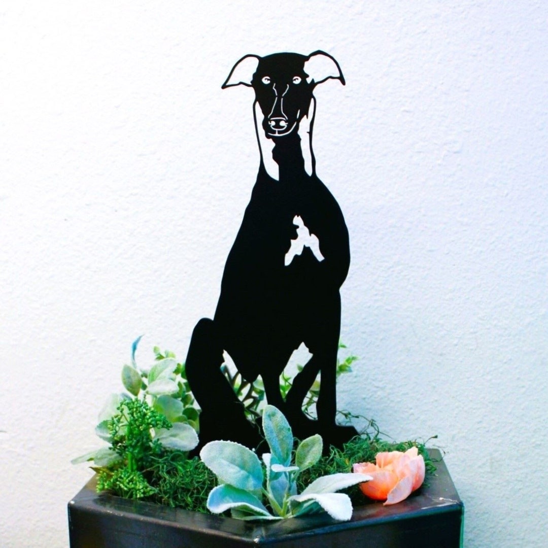 Whippet Black Metal Dog Silhouette | Yard Art | Garden Décor | Pet ...