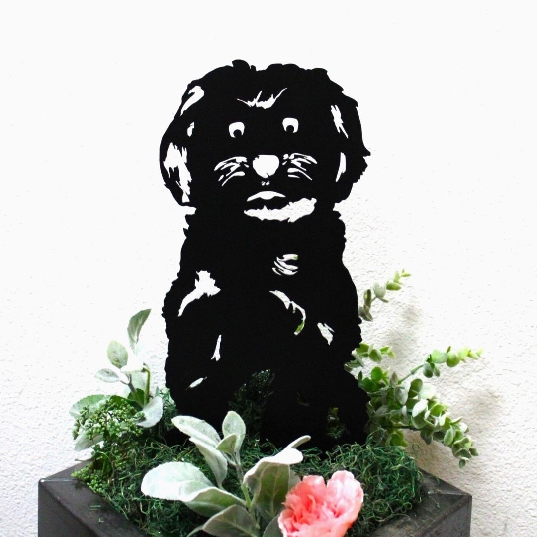 Maltese Black Metal Dog Silhouette | Yard Art | Garden Décor | Pet ...