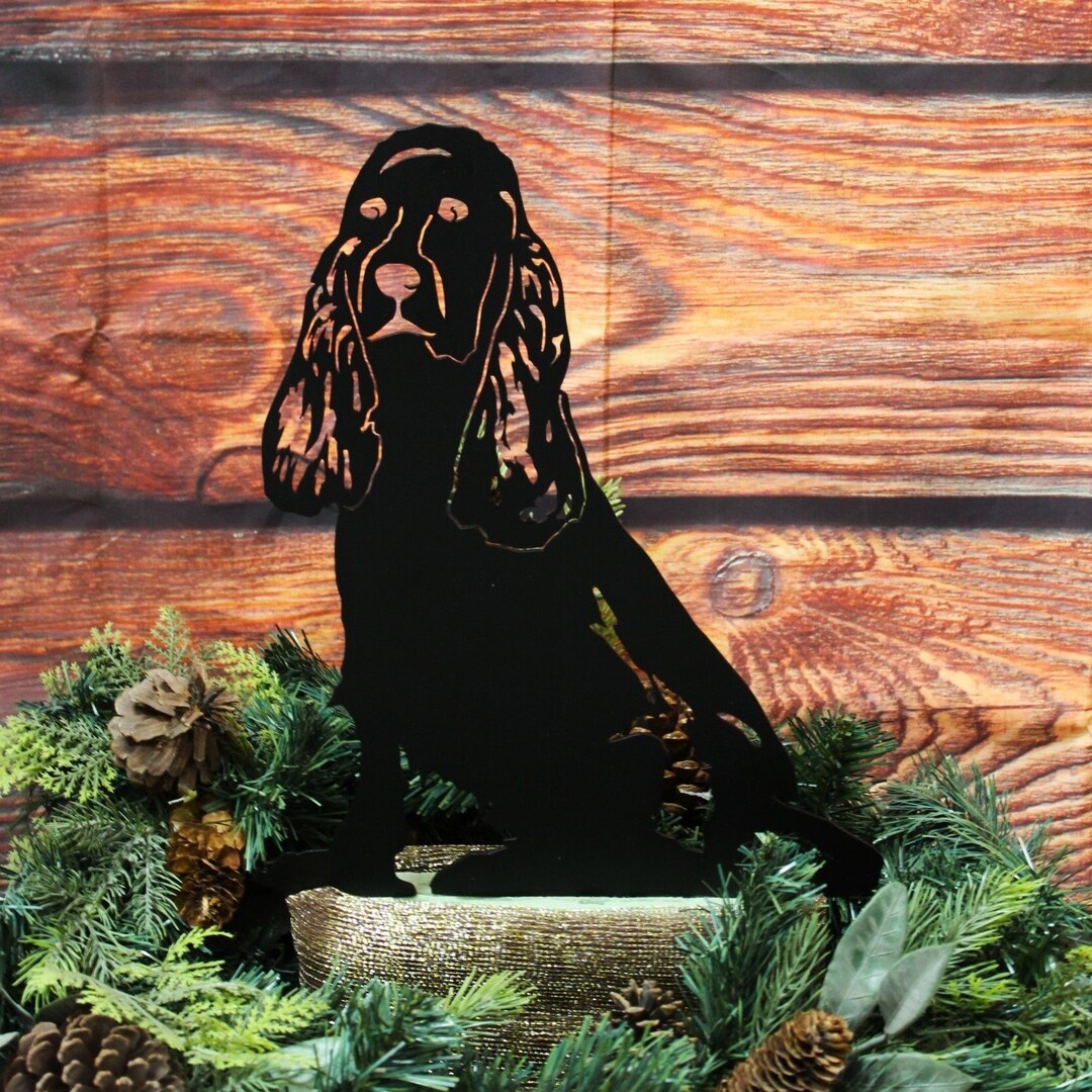 Springer Spaniel Black Metal Dog Silhouette | Yard Art | Garden Décor ...