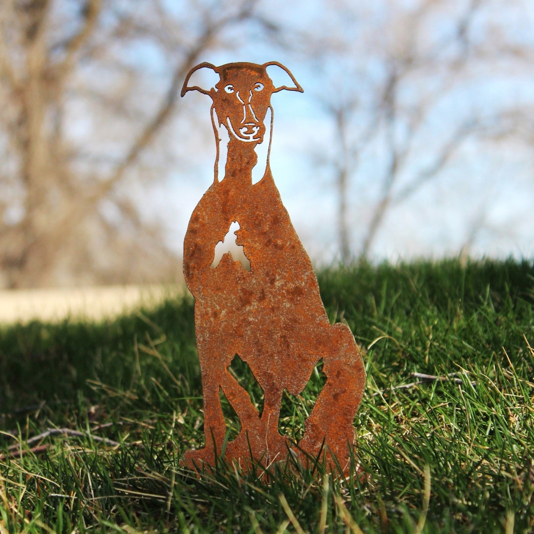 Greyhound Corten Steel Dog Silhouette Rust Art Garden - Etsy