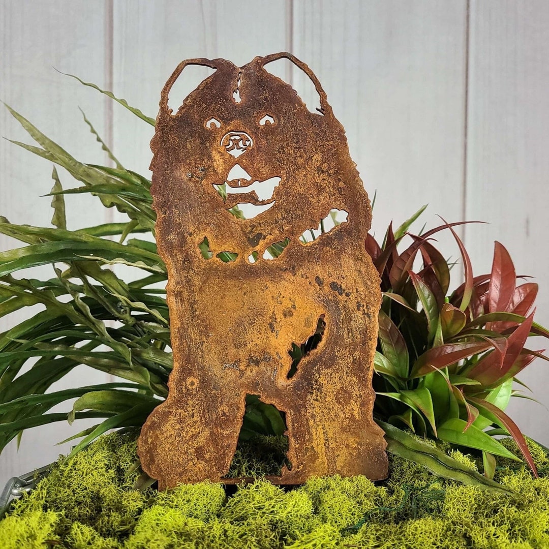 Chow Chow Corten Steel Dog Silhouette Rust Art Garden - Etsy
