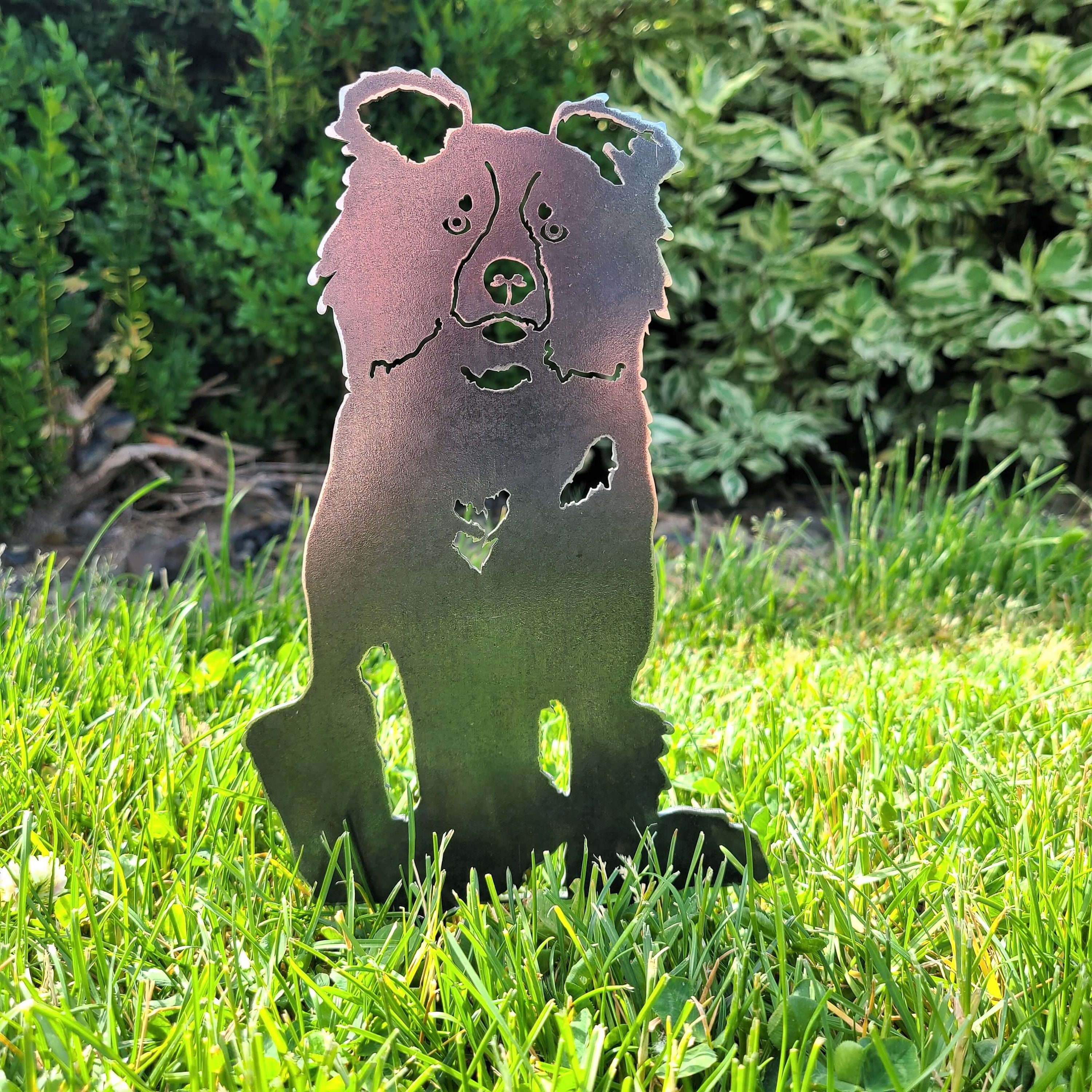 Border Collie Corten Steel Dog Silhouette Rust Art Garden - Etsy