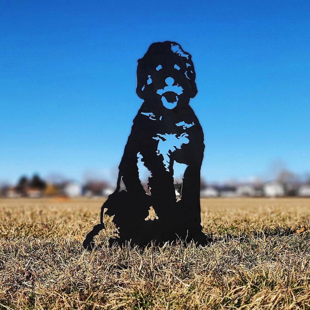 Doodle Black Metal Dog Silhouette Yard Art Garden Décor - Etsy