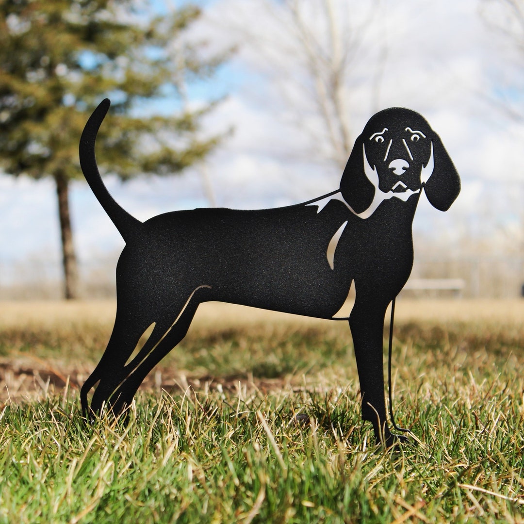 Redbone Coonhound Black Metal Dog Silhouette Yard Art Garden Décor Pet ...