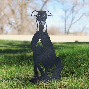 Whippet Black Metal Dog Silhouette | Yard Art | Garden Décor | Pet ...