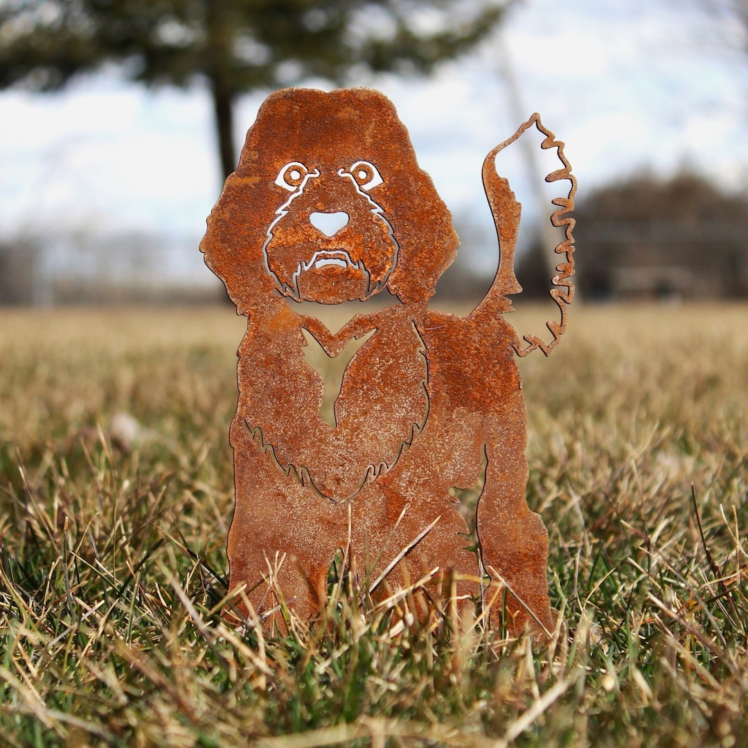 Labradoodle Corten Steel Dog Silhouette | Rust Art | Garden Décor | Pet ...