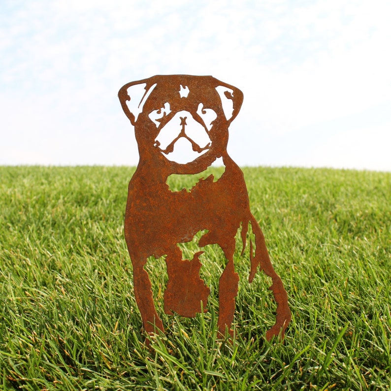 Pug Corten Steel Dog Silhouette Rust Art Garden Décor - Etsy