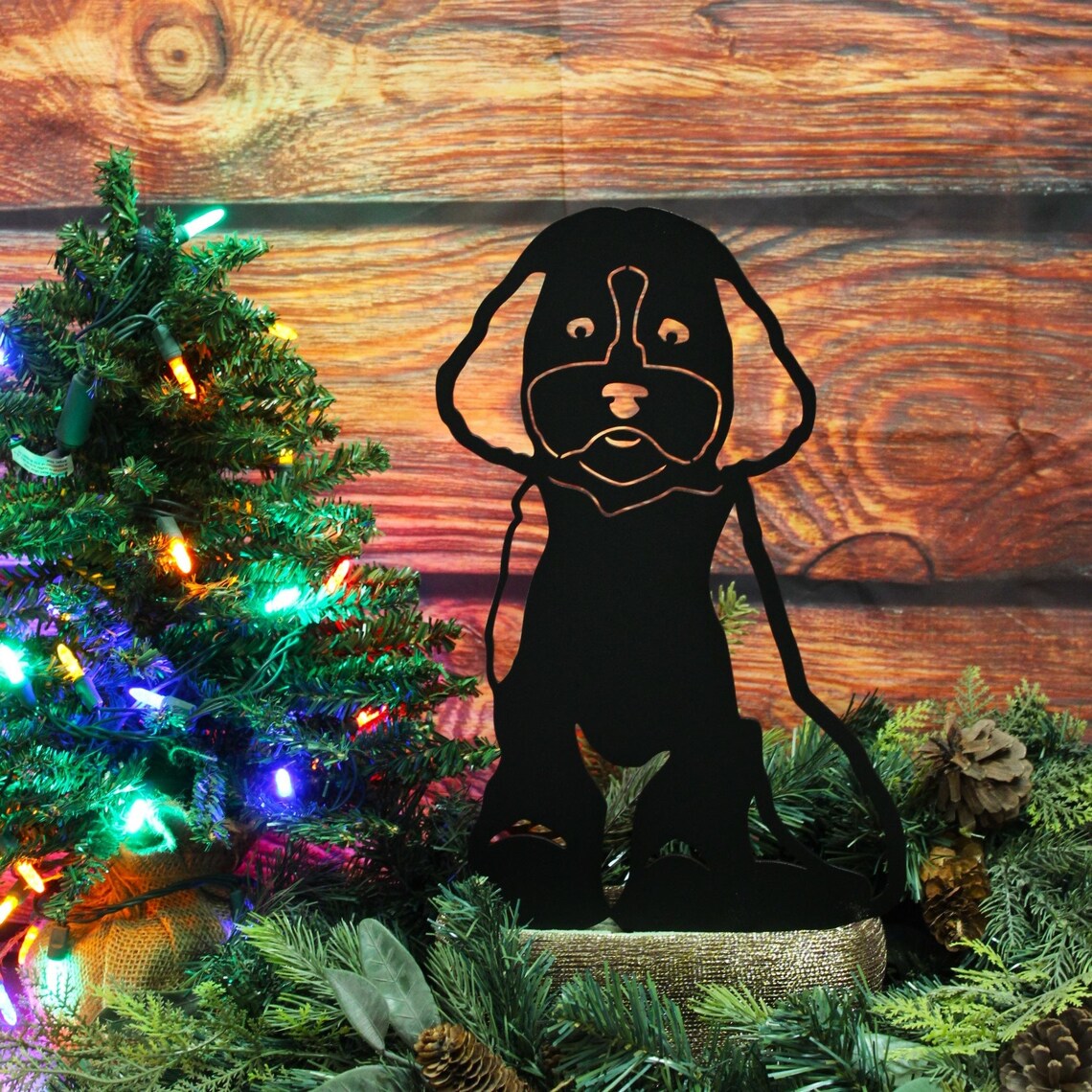 Cockapoo Black Metal Dog Silhouette Yard Art Garden Décor - Etsy