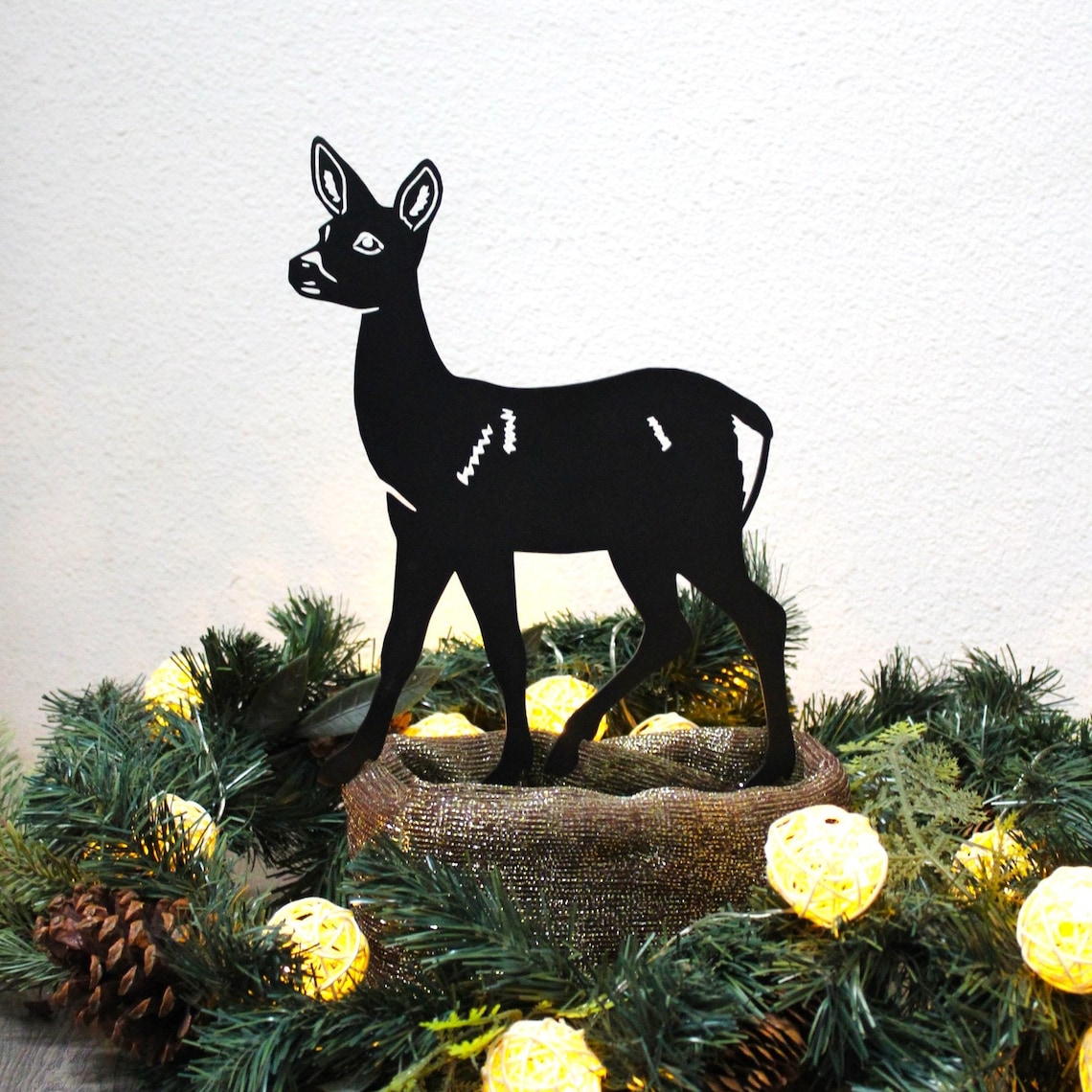 Deer Black Metal Animal Silhouette Yard Art Garden Décor - Etsy