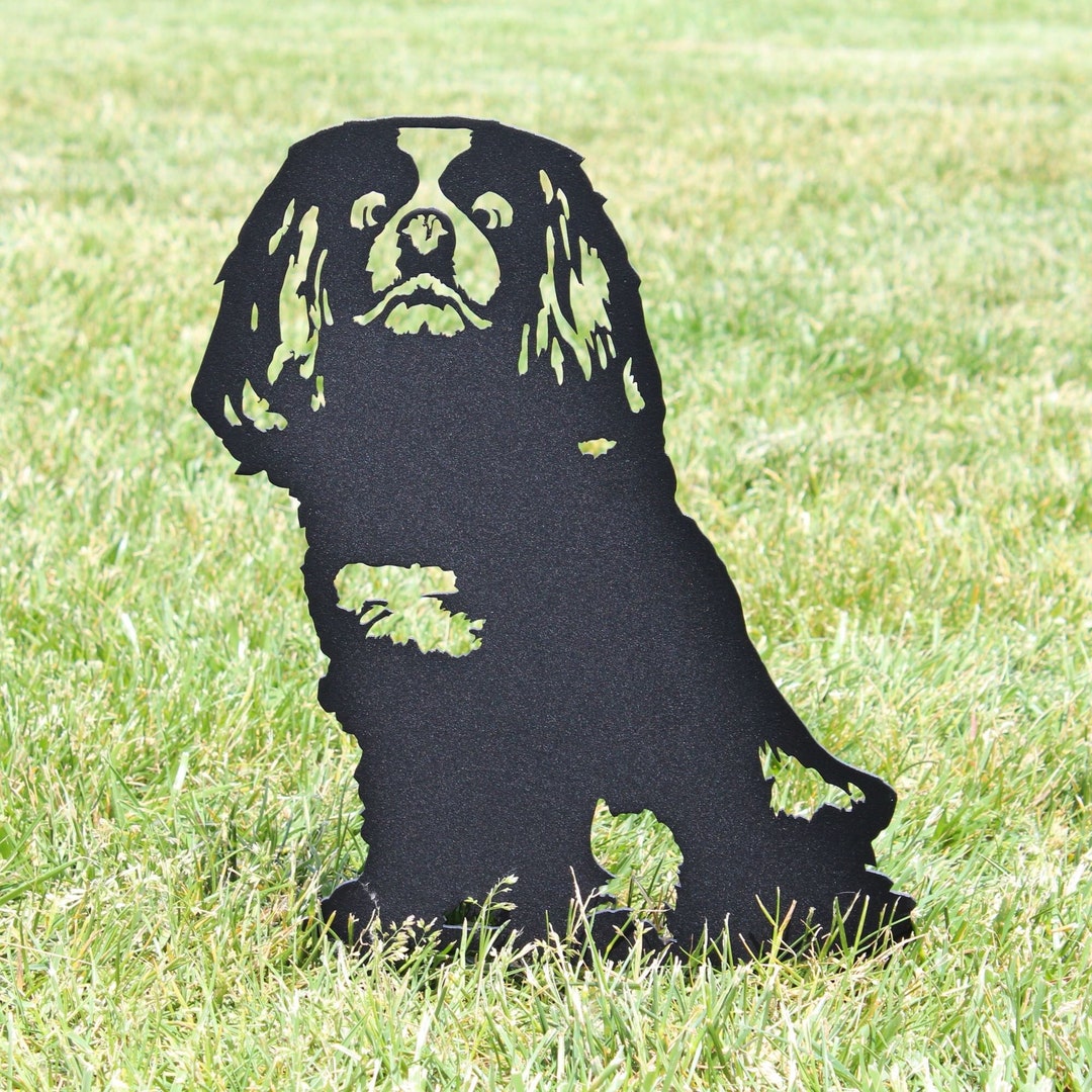 Cavalier King Charles Spaniel Black Metal Dog Silhouette | Yard Art ...