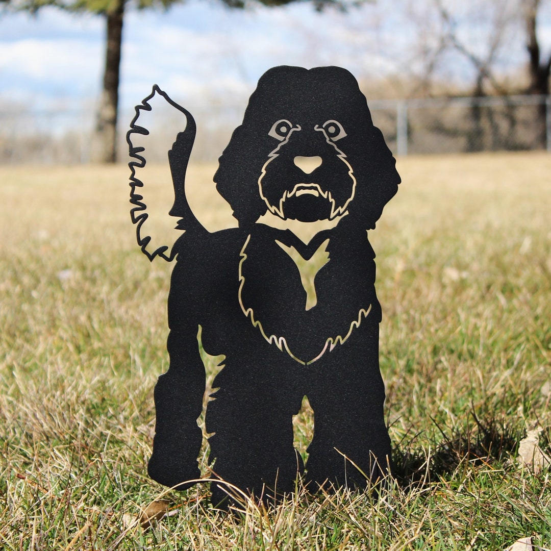 Labradoodle Black Metal Dog Silhouette | Yard Art | Garden Décor | Pet ...