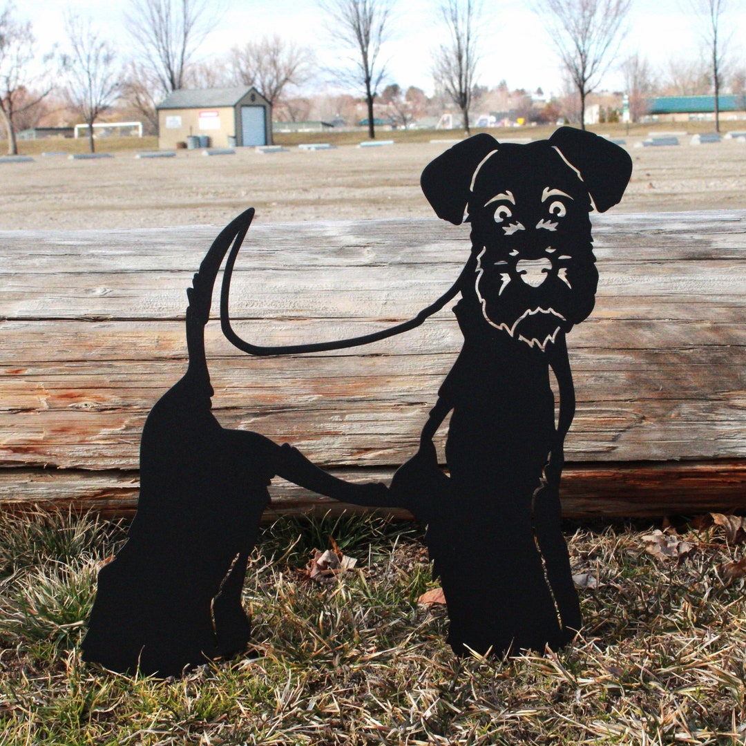 Welsh Terrier Black Metal Dog Silhouette Yard Art Garden Décor Pet ...