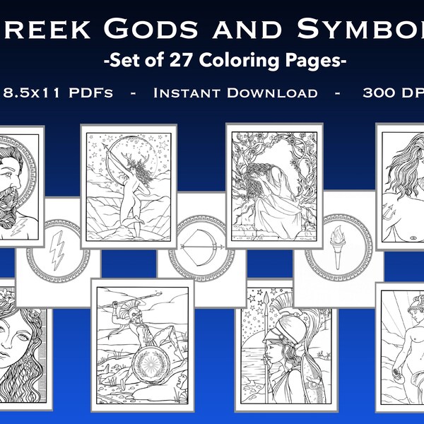 Greek Gods Coloring Pages - Etsy
