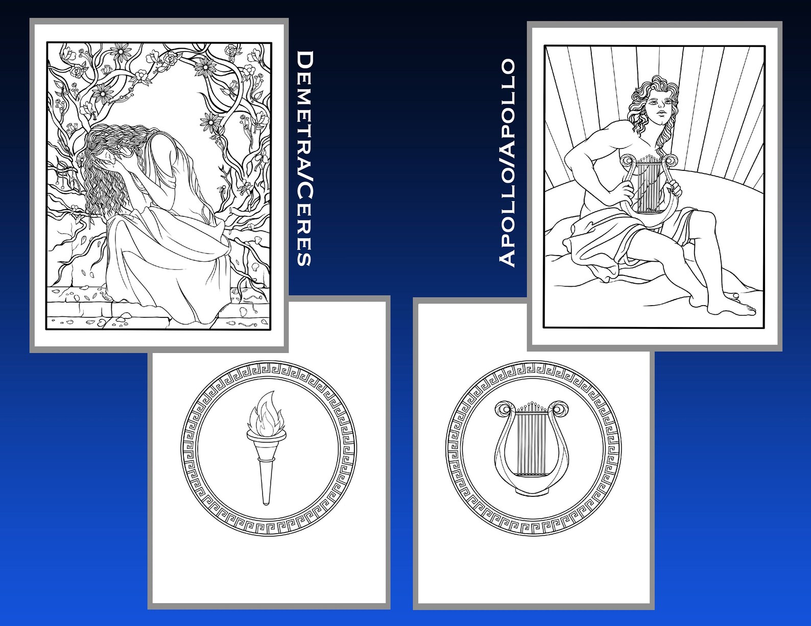 Twelve Greek Gods and Goddesses Coloring Pages Olympian Gods - Etsy