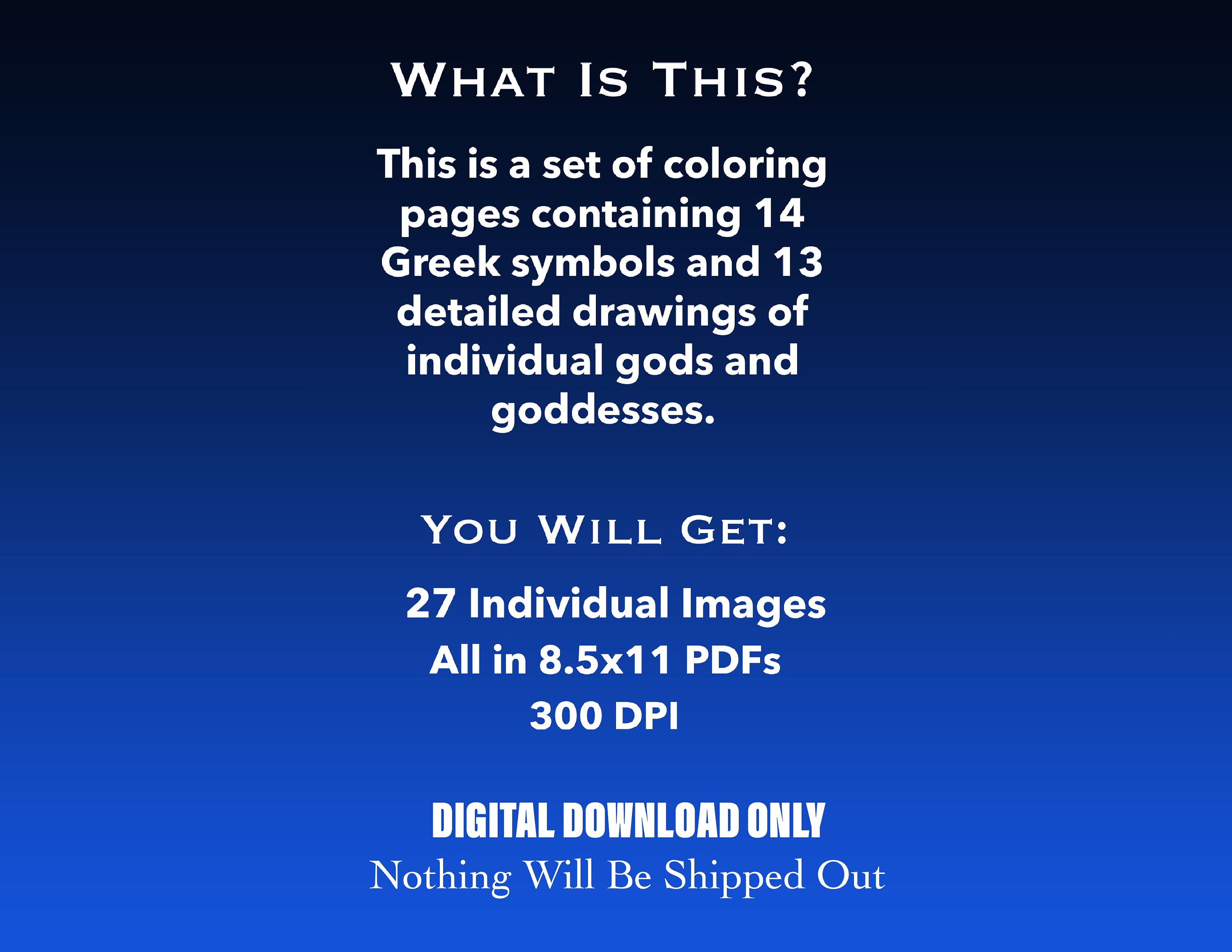 Twelve Greek Gods and Goddesses Coloring Pages Olympian Gods - Etsy