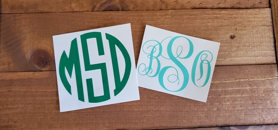Vinyl Monogram Decal Sticker Customize size color and | Etsy