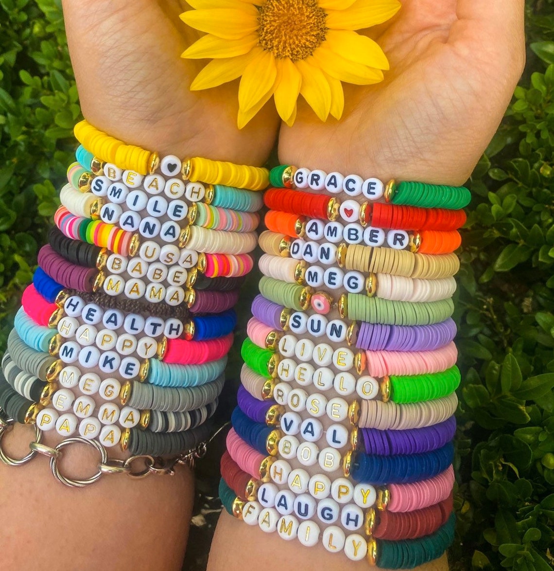 NEW Colors Heishi Name Bracelets / Beaded Bracelet / Customize - Etsy