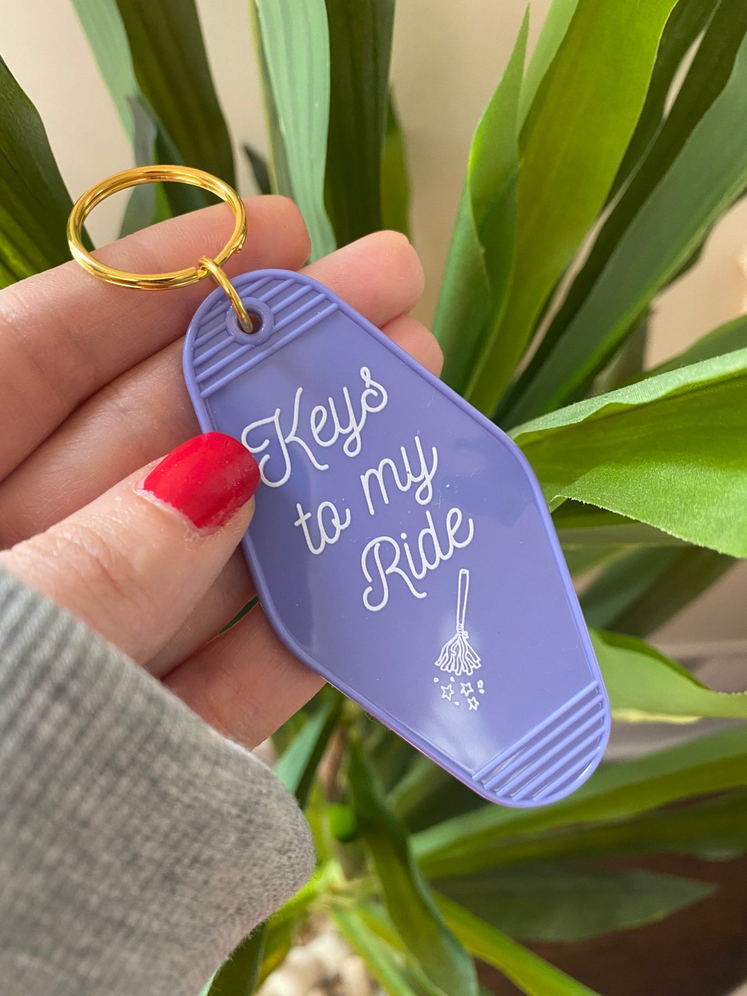 Keys to My Ride Motel Keychain / Witch Broom / Witch’s Ride / Motel ...