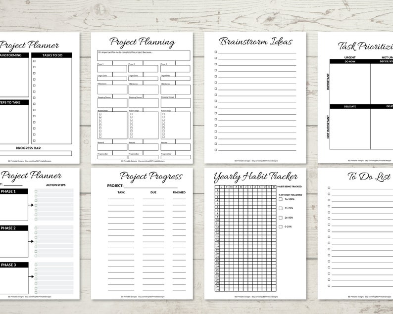 Productivity Planner Printable Project Planner Printable 4 - Etsy