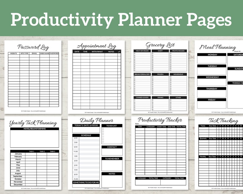 Productivity Planner Printable Project Planner Printable 4 - Etsy