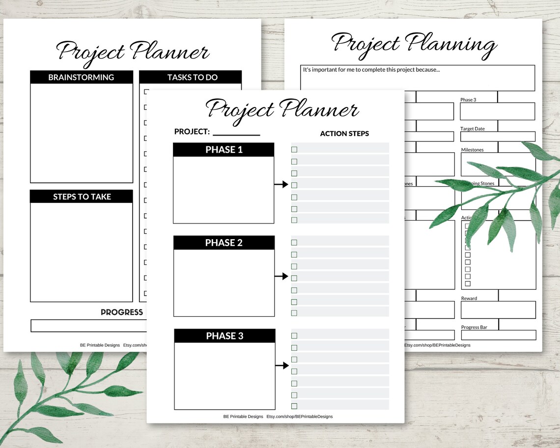 Productivity Planner Printable Project Planner Printable 4 - Etsy