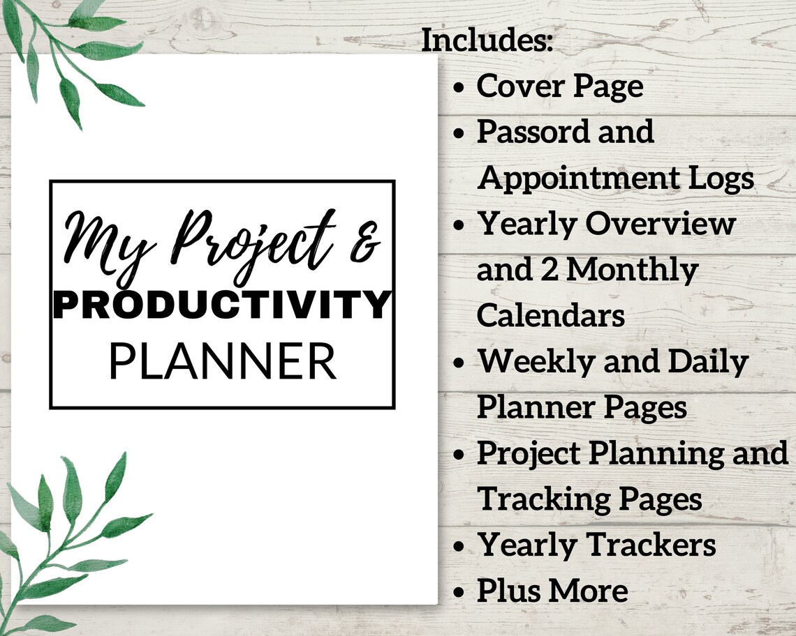 Productivity Planner Printable Project Planner Printable 4 - Etsy