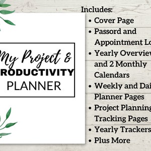Productivity Planner Printable Project Planner Printable 4 - Etsy