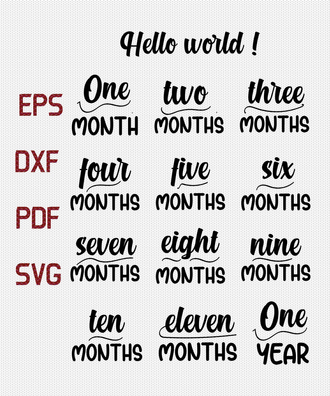 Baby Milestone SVG, Baby Month Milestone Svg, Dxf, Png Instant Download ...