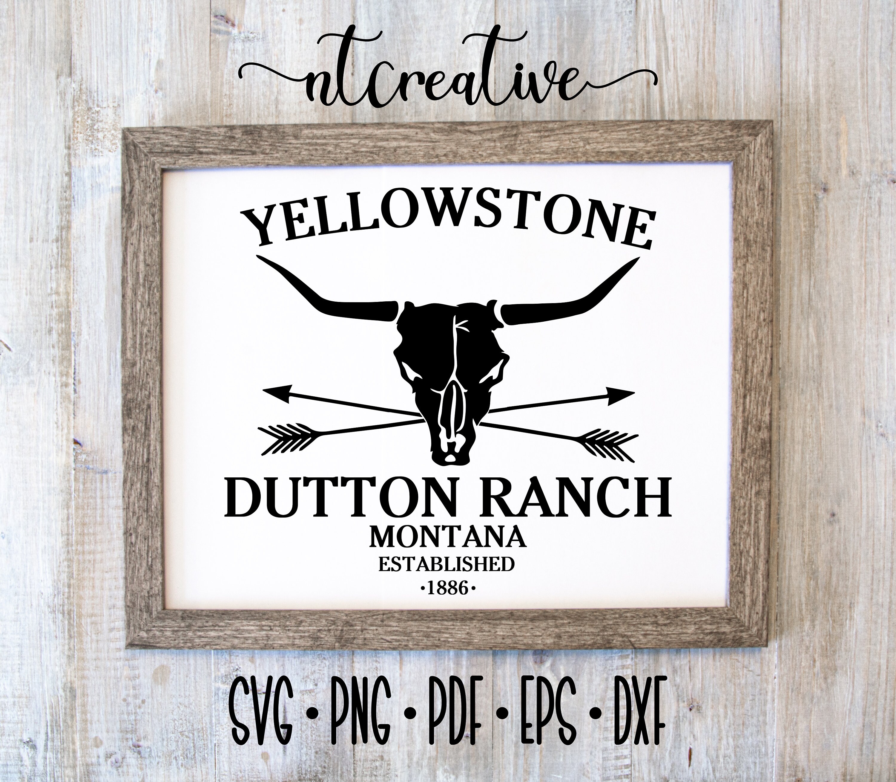 Yellowstone Svg Yellowstone Skull Bull Arrows Dutton Ranch Etsy