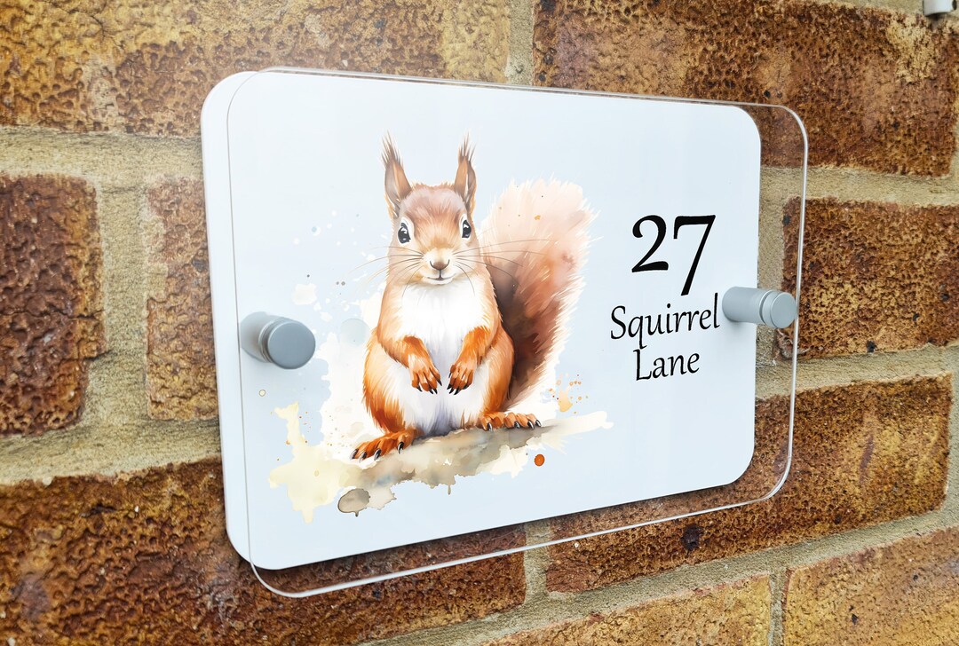 Squirrel House Sign, Personalised Country House Sign, Squirrel House ...