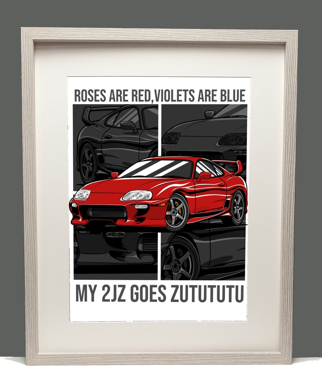2JZ Supra Poem Street Racer Art Print in Frame. Jdm Legends - Etsy