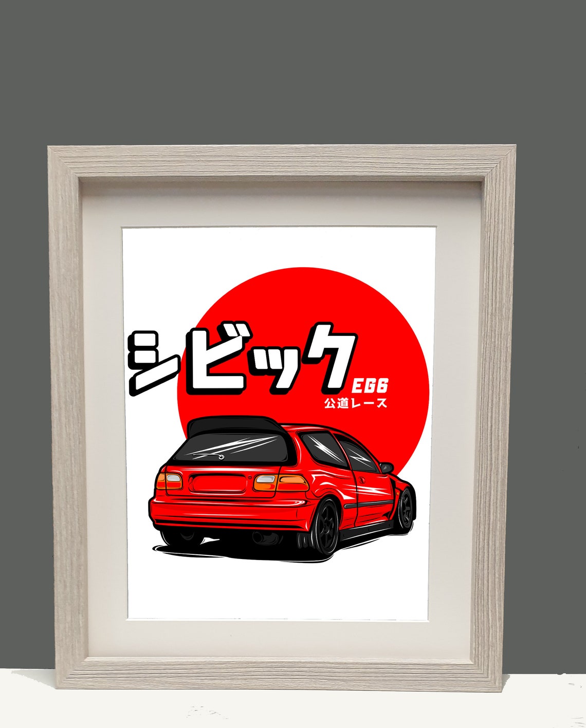 E86 Civic Street Racer Art Print in Frame. Jdm Legends | Etsy