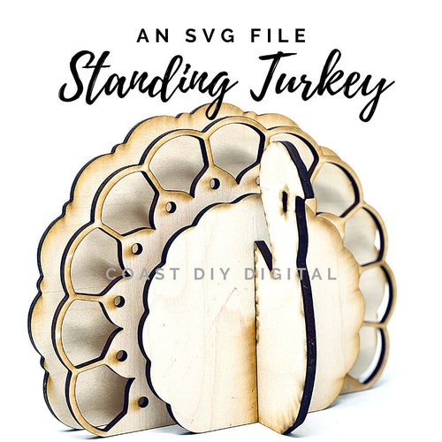 Standing Turkey Digital SVG Filelaser Cut - Etsy