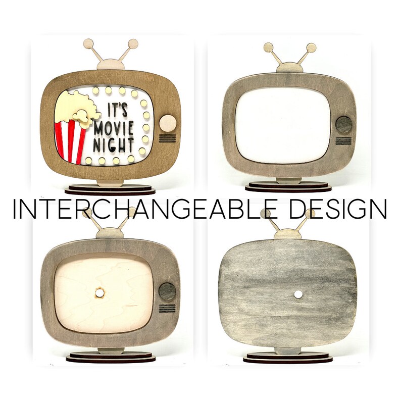 Interchangeable Retro TV SVG Digital File | Glowforge Ready | Shelf ...