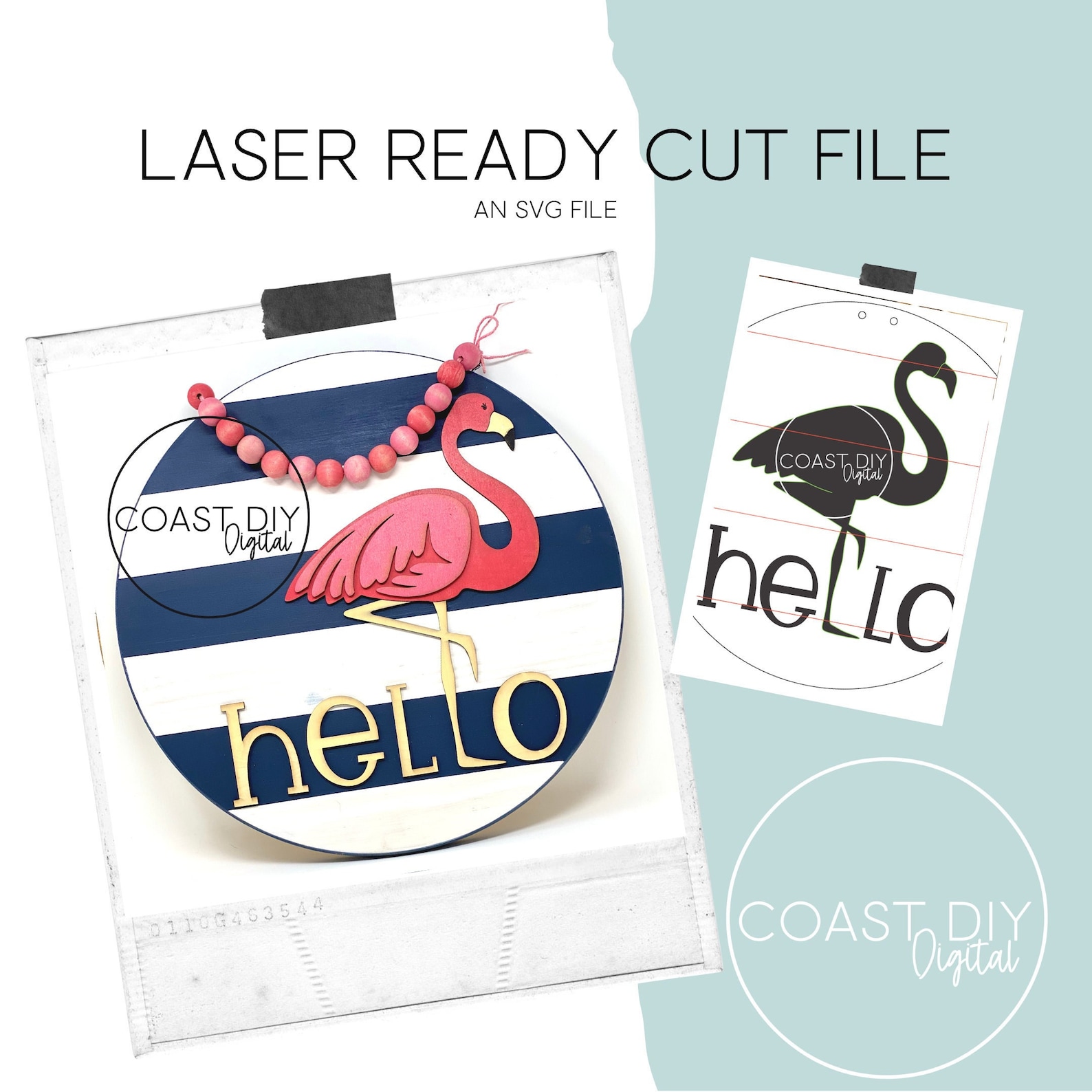 Hello Flamingo SVG Digital File Glowforge Ready Summer - Etsy