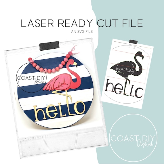 Hello Flamingo SVG Digital File Glowforge Ready Summer - Etsy