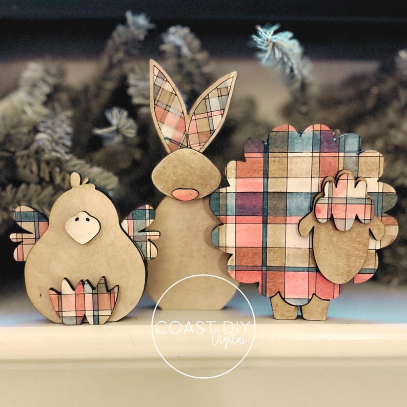 Plaid Spring Animals SVG File|laser Cut File|3d|download|glowforge ...