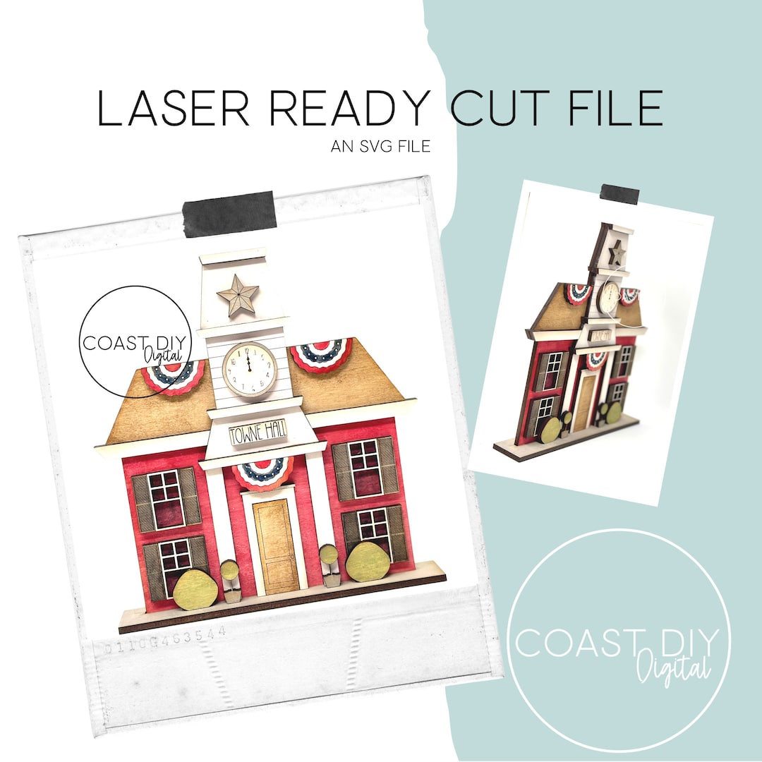 Americana Towne Hall SVG Digital File | Glowforge Ready | Laser - Etsy