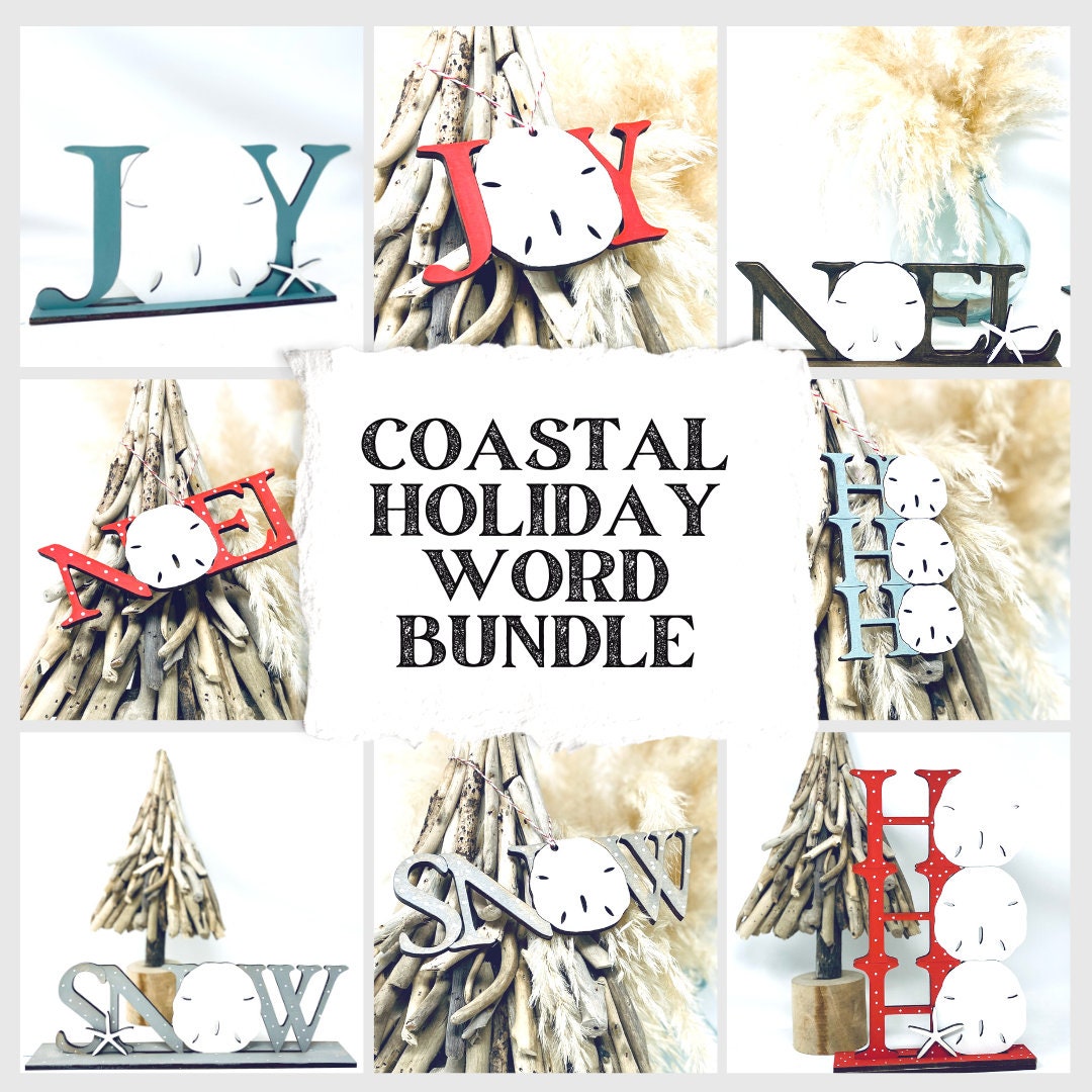 Coastal Holiday Word Bundle SVG File|coastal Christmas|laser Cut File ...