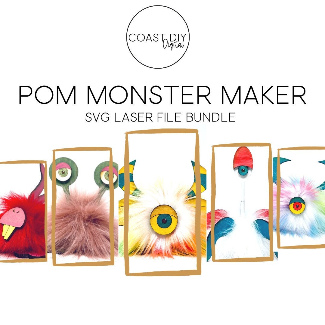Pom Pom Monster Maker Set Wooden Add on SVG File | Digital Download ...