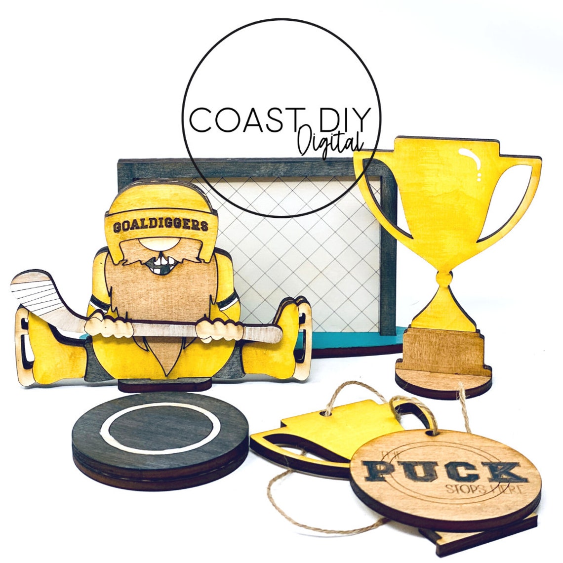 Ice Hockey SVG Digital File Glowforge Ready Laser Puck - Etsy