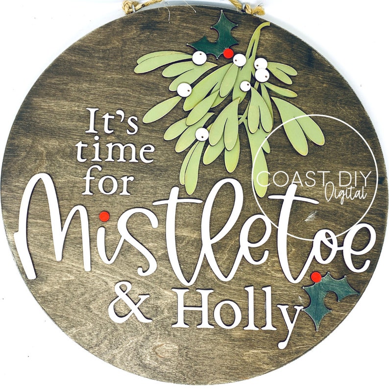Mistletoe and Holly Bundle SVG Files | Laser Cut File|3d|download ...