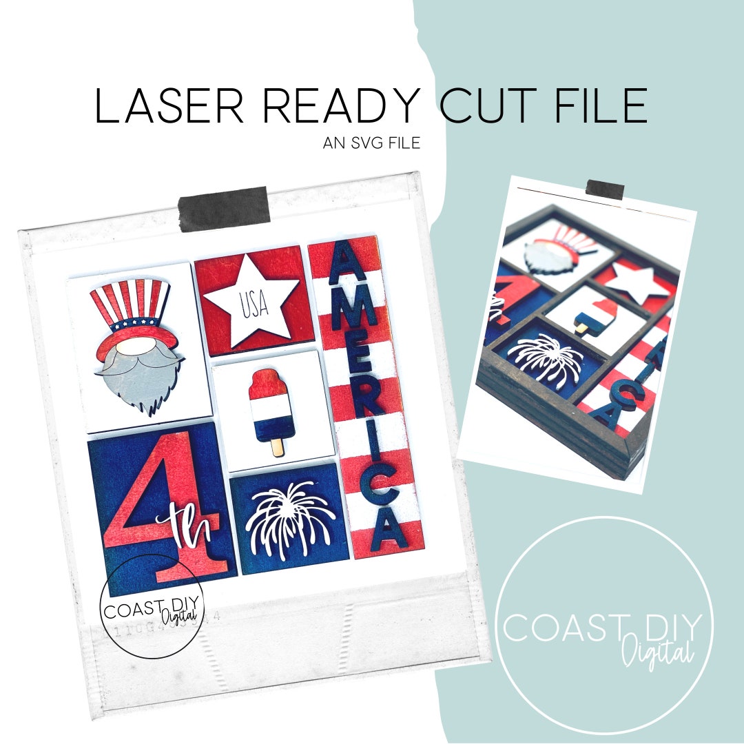 Happy Fourth of July America Insert for Interchangeable Shadow Box ...