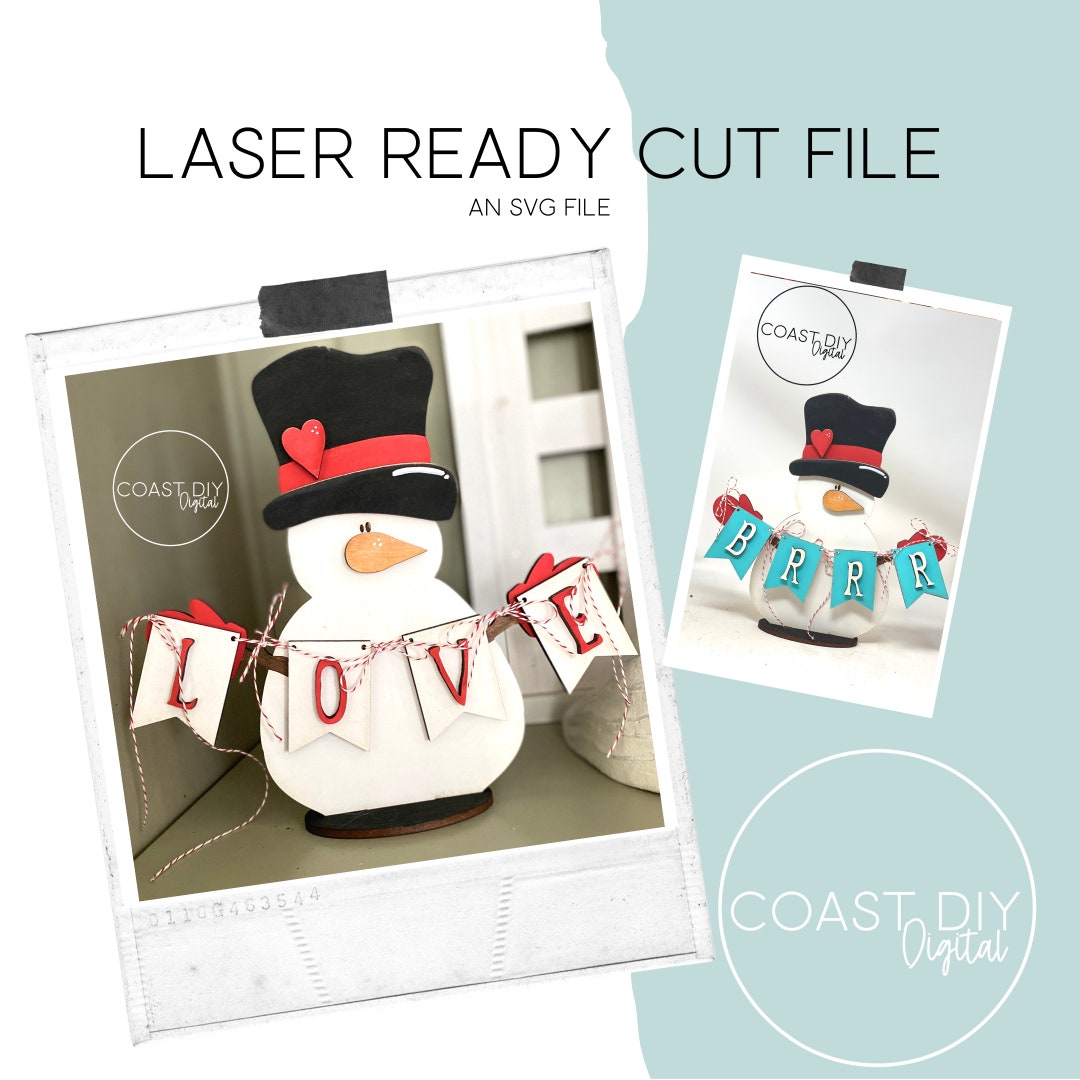 Snowman Love SVG Digital File | Glowforge Ready | Laser | - Etsy