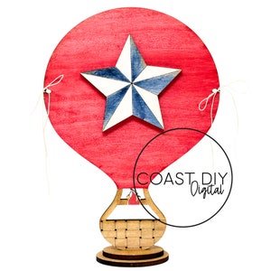 Americana Hot Air Balloon SVG Digital File | Glowforge Ready | Laser - Etsy