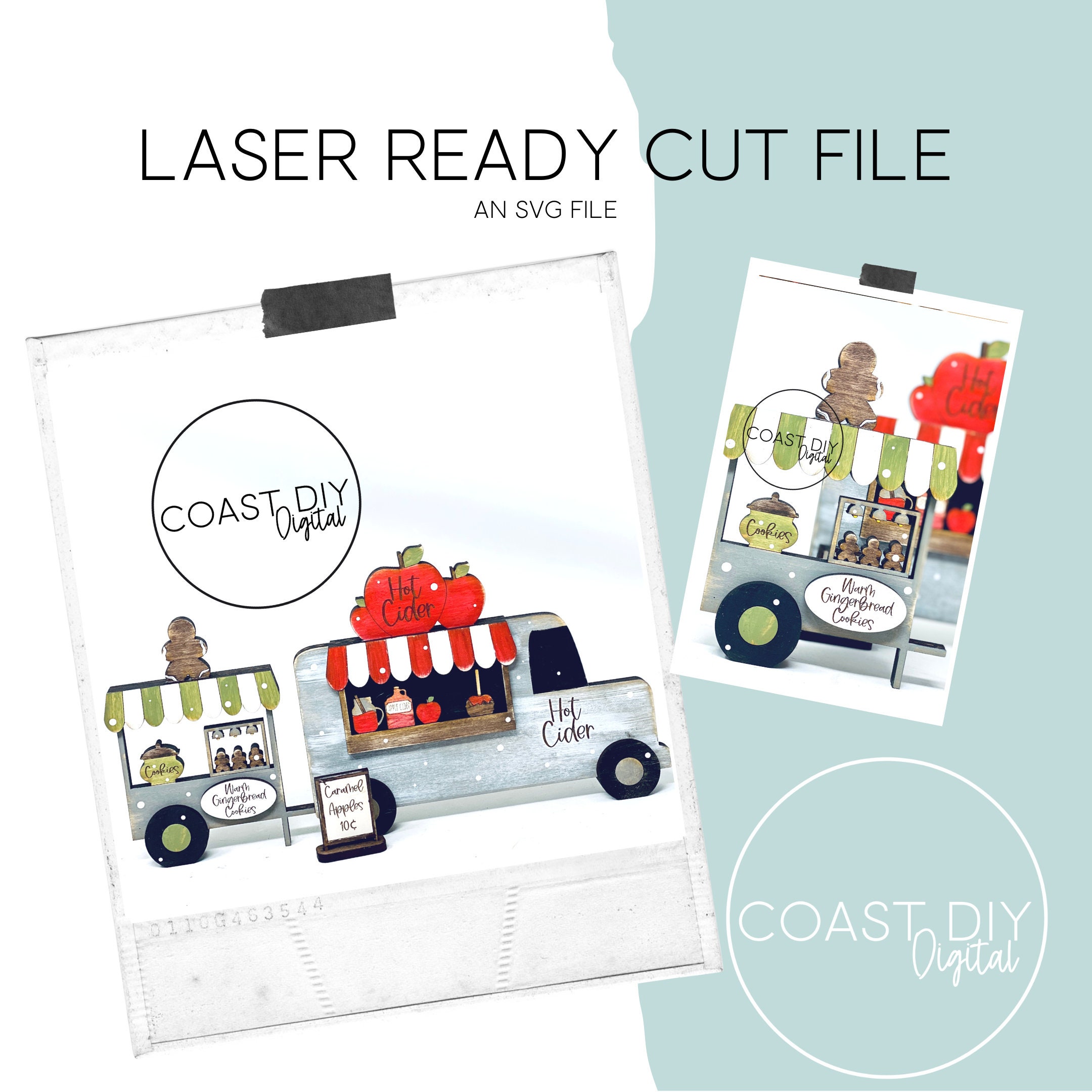 Christmas Village Cider Food Truck & Gingerbread Cart - Etsy