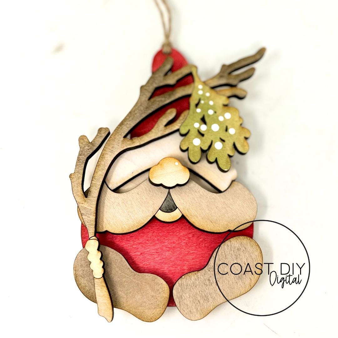Mistletoe Gnome SVG Digital Files | Glowforge Ready | Laser | Ornament ...